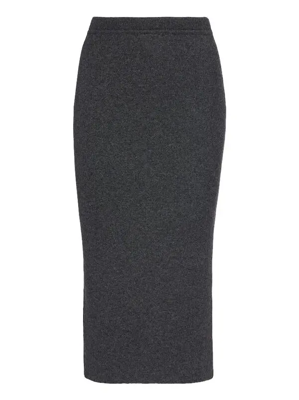TOM FORD Cashmere And Cotton-blend Midi Skirt - Grey