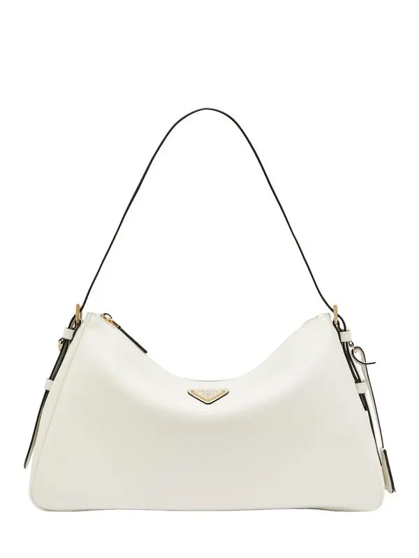 Prada Aimée Large Leather Shoulder Bag - White