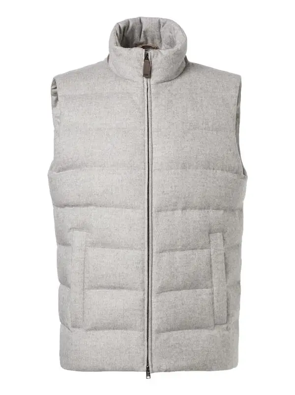 Herno Down-paneled Silk And Cashmere Vest - Grey