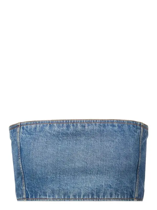 Alaïa Denim Crop Top - Blue