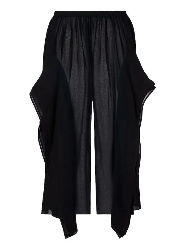 Alaïa Low-rise Georgette Wide-leg Pants - Black