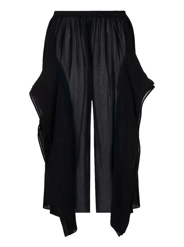 Alaïa Low-rise Georgette Wide-leg Pants - Black