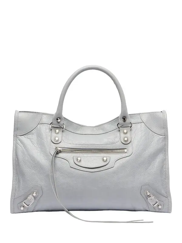 Balenciaga Le City Medium Leather Tote - Grey