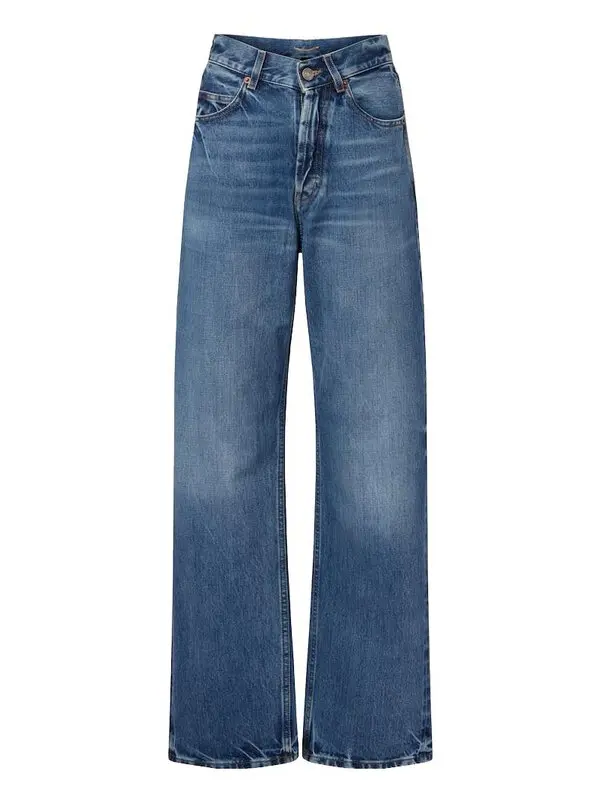 Saint Laurent V-waist Wide-leg Jeans - Blue