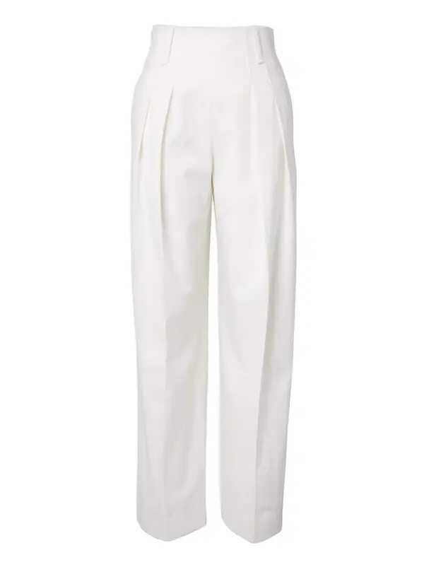 Victoria Beckham Wool-blend Wide-leg Trousers - White