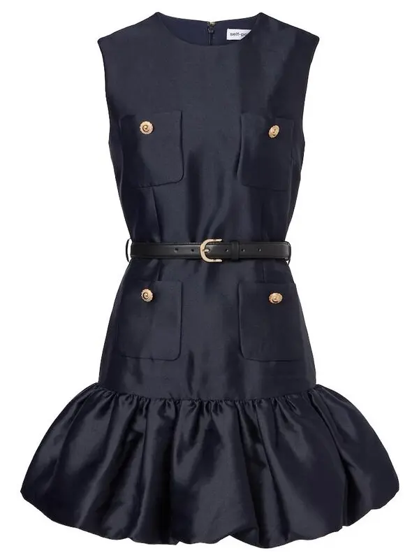 SELF-PORTRAIT Sleeveless Mini Dress - Blue