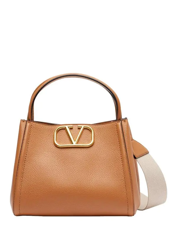 Valentino Garavani Alltime Medium Leather Tote Bag - Brown