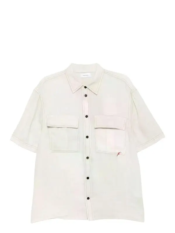 FERRAGAMO Short-sleeves Patch-pockets Shirt - Neutrals
