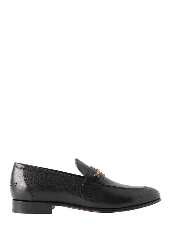 Valentino Garavani Logo-embellished Leather Loafers - Black