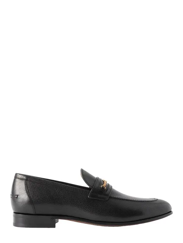 Valentino Garavani Logo-embellished Leather Loafers - Black
