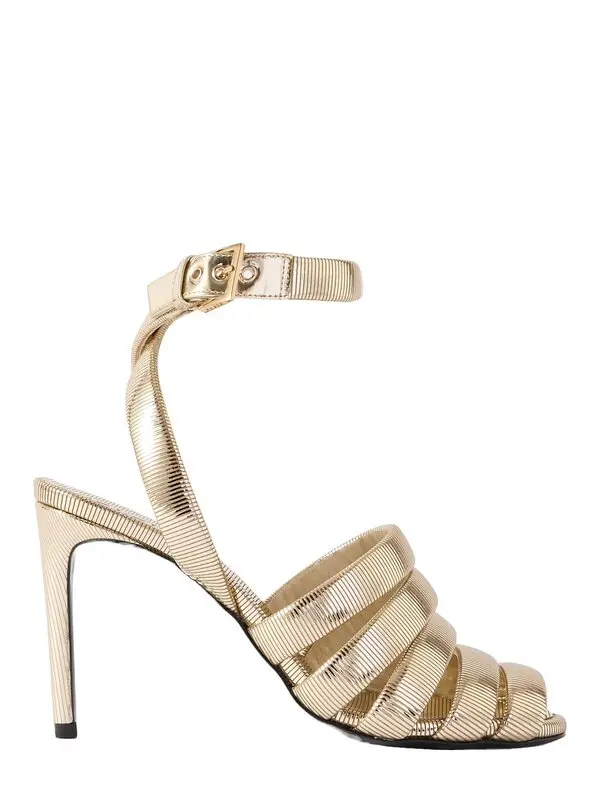 Alaïa Metallic Leather Gladiator Sandals - Gold