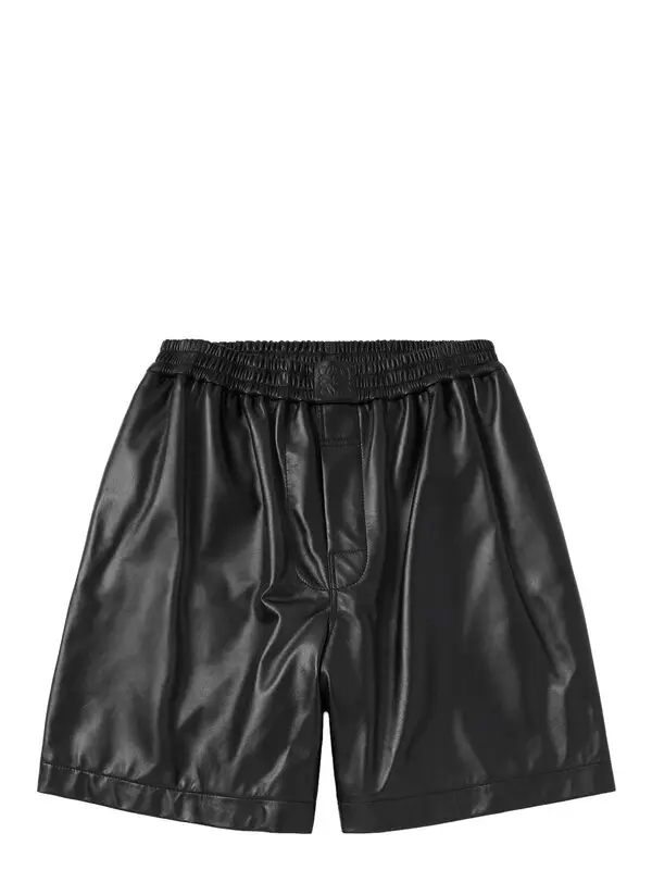Loewe Wide-leg Leather Shorts - Black