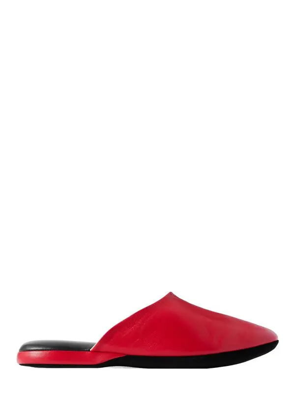 Charvet Nappa Leather Slippers - Red