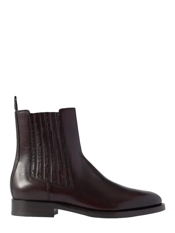 Brunello Cucinelli Leather Chelsea Boots - Burgundy