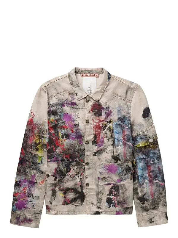 Acne Studios Trompe-l'œil Printed Denim Jacket - Gray
