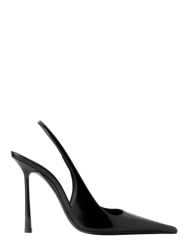 Saint Laurent Vendôme Glossed-leather Slingback Pumps - Black