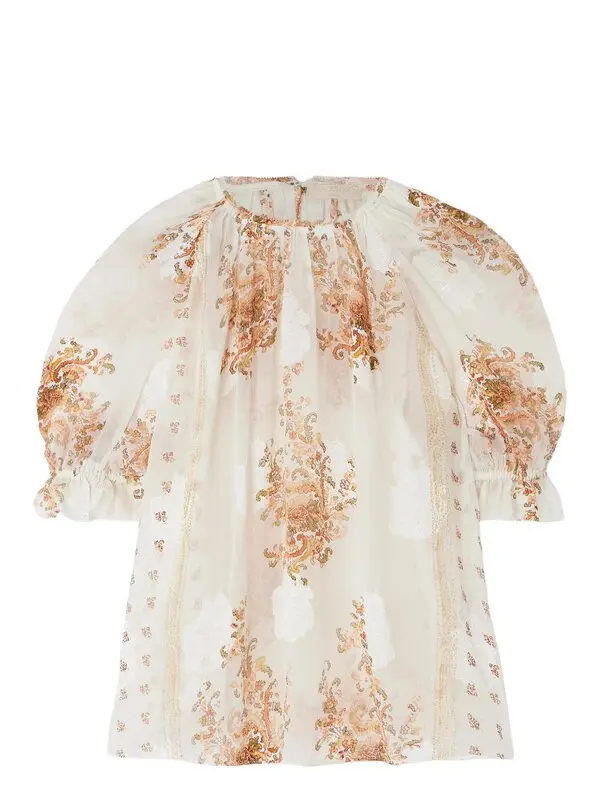 Ulla Johnson Pippa Floral-print Silk-blend Crepon Jacquard Blouse - Cream