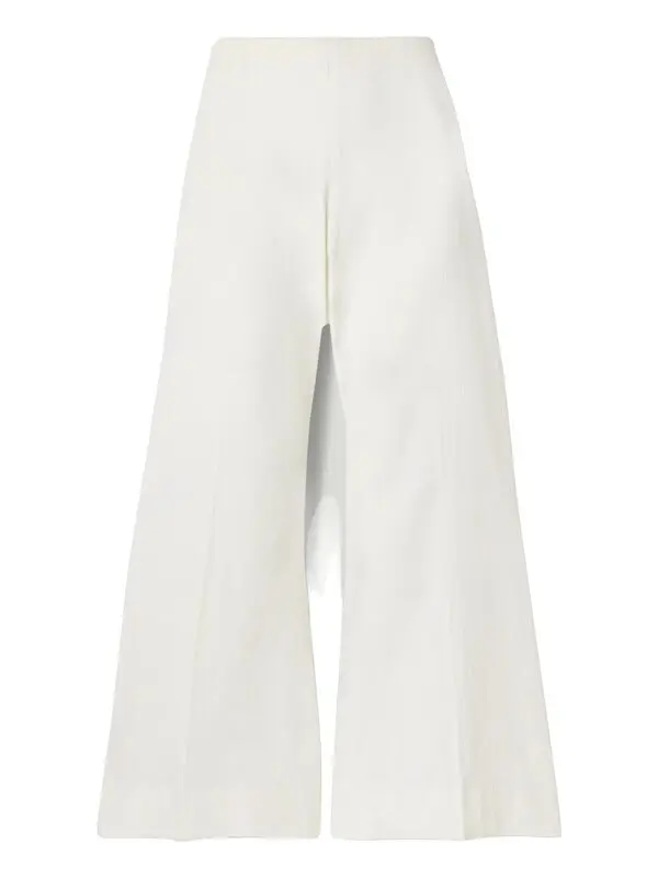 Khaite Walter Cotton-canvas Flared Pants - Cream
