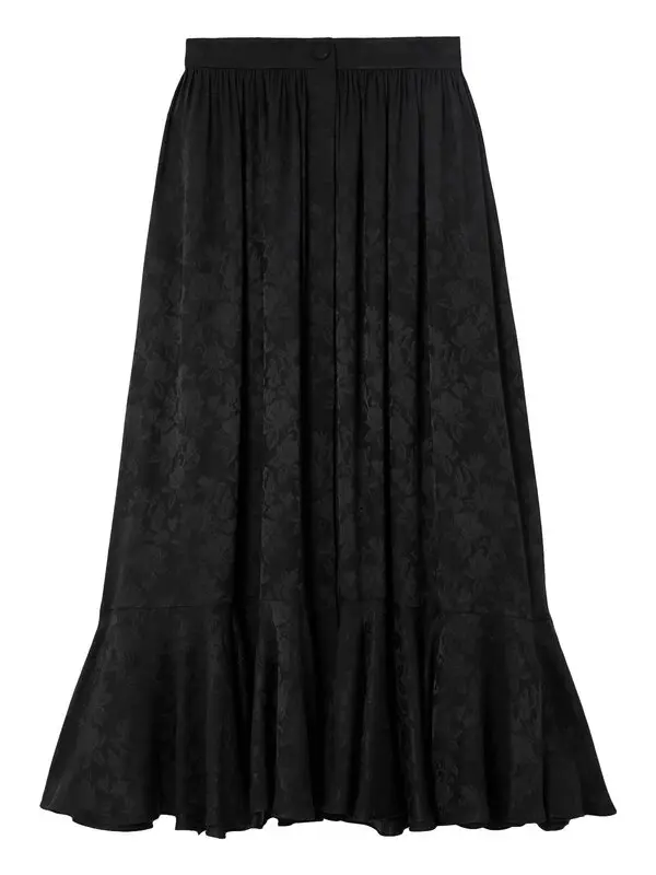Chloé Silk-jacquard Midi Skirt - Black