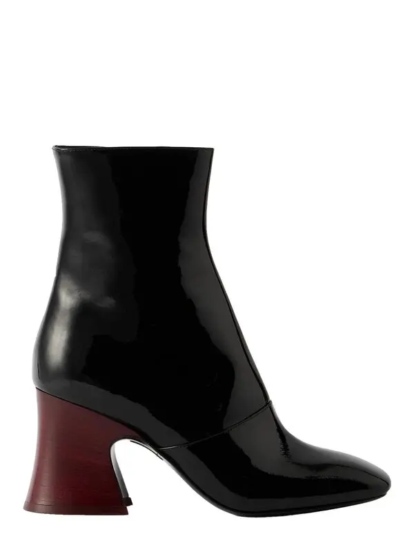 Chloé Janis Patent-leather Ankle Boots - Black