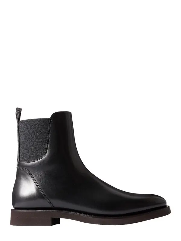 Brunello Cucinelli Leather Chelsea Boots - Black