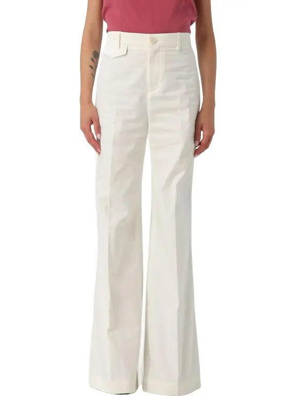 Chloé Wide Leg Trousers - Milk