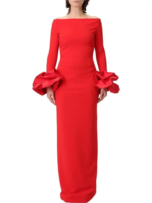 Solace London Long Sleeve Gown - Red