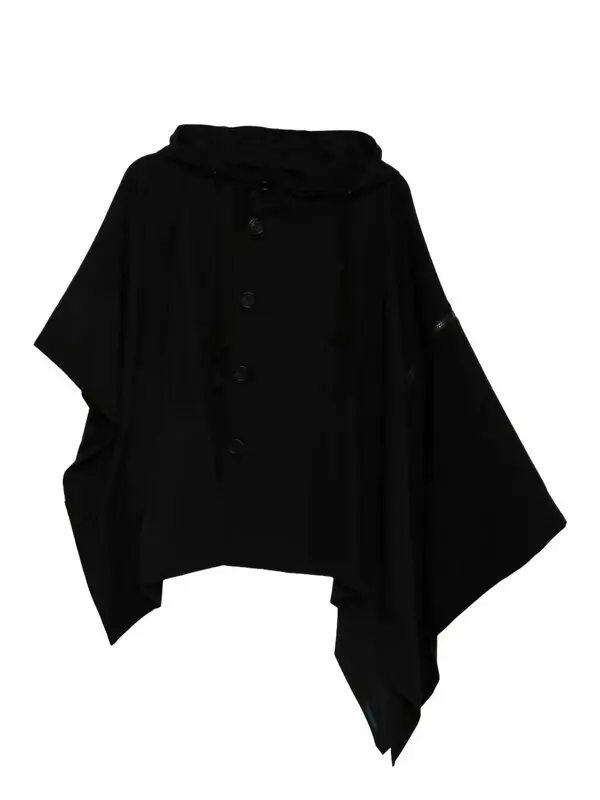 Yohji Yamamoto Wool Cape - Black