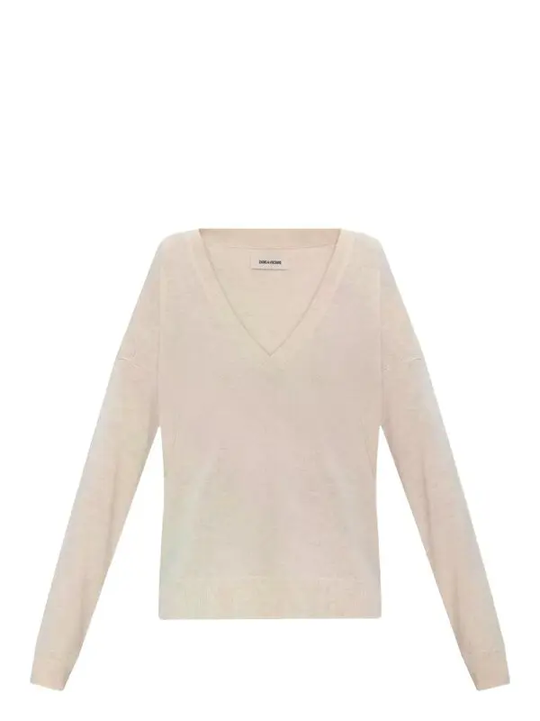 Zadig&Voltaire V-neck Long Sleeve Sweater - Neutrals