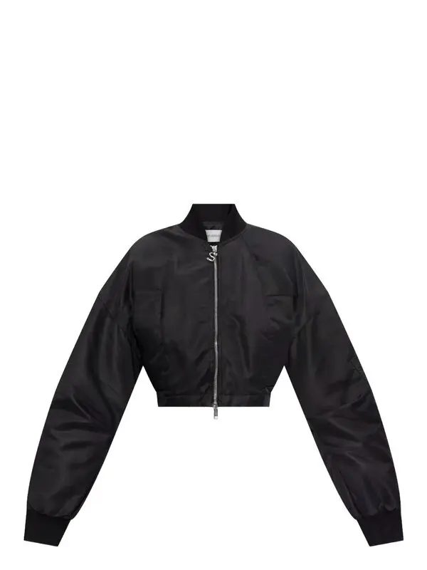 Sportmax Cropped Zip-fastening Bomber Jacket - Black