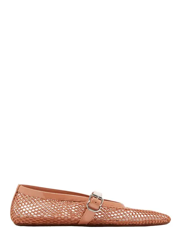 Alaïa Fishnet Ballerina Flats - Neutral