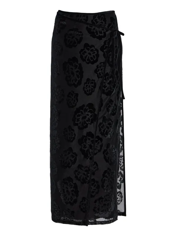 Sir The Label Vittoria Wrap-effect Maxi Skirt - Black