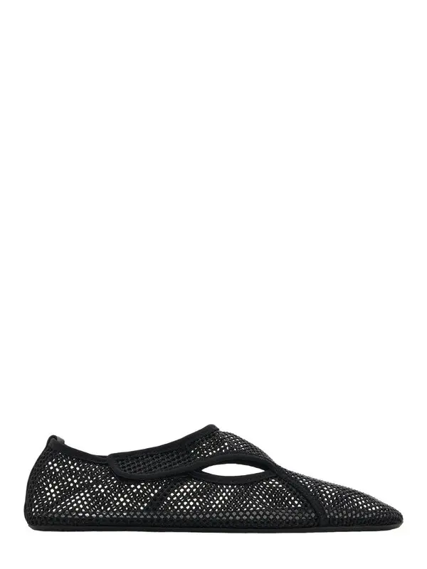 Alaïa Fishnet Slippers - Black