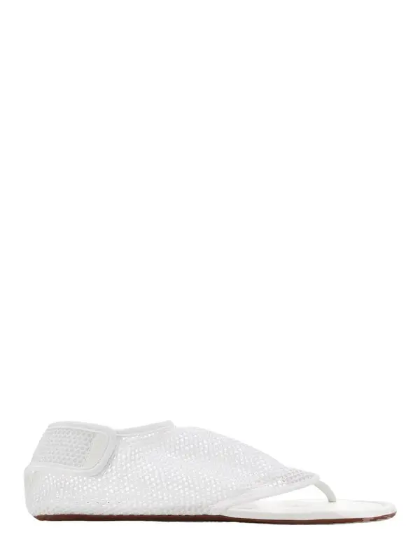 Alaïa Fishnet Thong Sandals - White