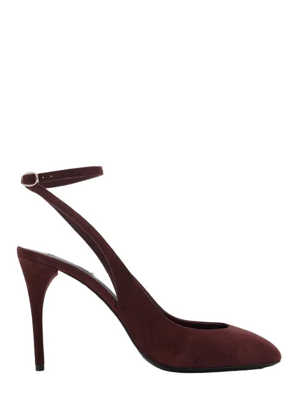 Alaïa Suede Slingback Pumps - Burgundy