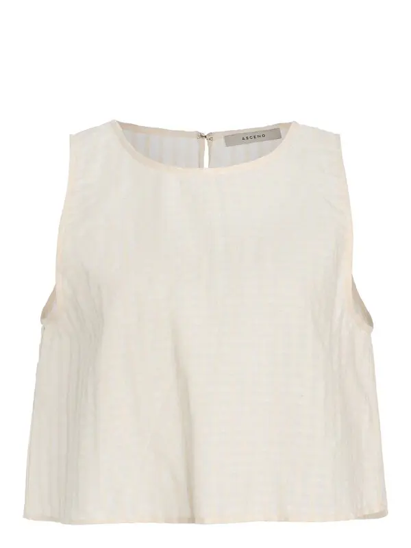 Asceno Kobe Cotton-linen Top - White