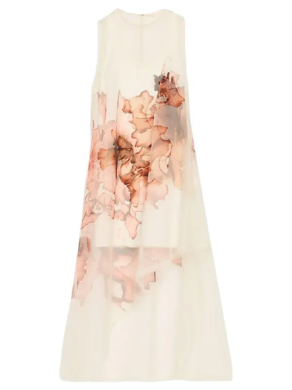 JASON WU Floral Print Organza Asymmetric Gown - Pnkpat