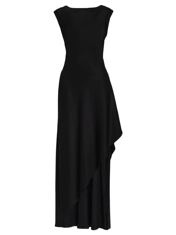JASON WU Crepe Back Satin Asymmetric Gown - Black