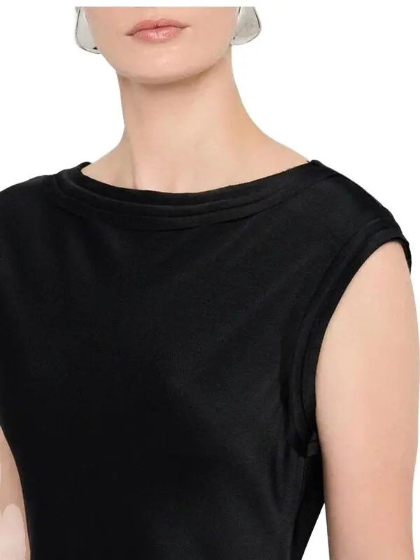 JASON WU Crepe Back Satin Asymmetric Gown - Black