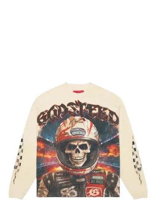 GODSPEED Racer Goldie Long Sleeve T-shirt - Bone