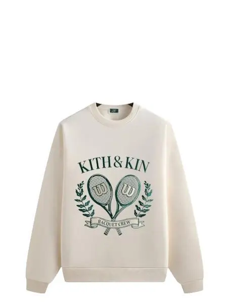 Kith X Wilson Racquet Crew Nelson Crewneck Sweatshirt - Sandrift