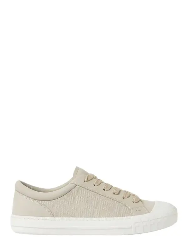 Fendi Domino Nubuck Leather Sneakers - Beige