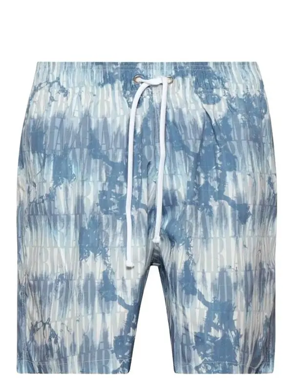 Amiri Tie-dye Logo Swim Shorts - Blue