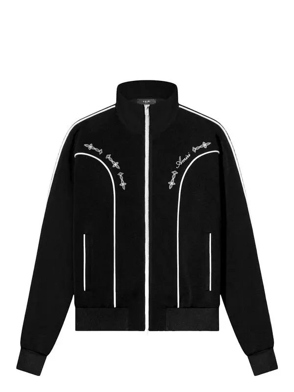 Amiri Johnny Velour Track Jacket - Black