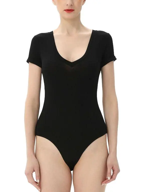 KIMI + KAI V-neck Bodysuit - Black