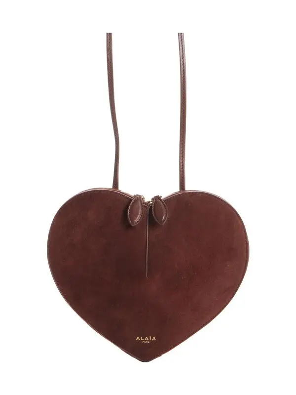 Alaïa Le Coeur Suede Crossbody Bag - Brun