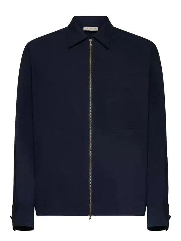BLANCA VITA Zip-up Silk Jacket - Blue