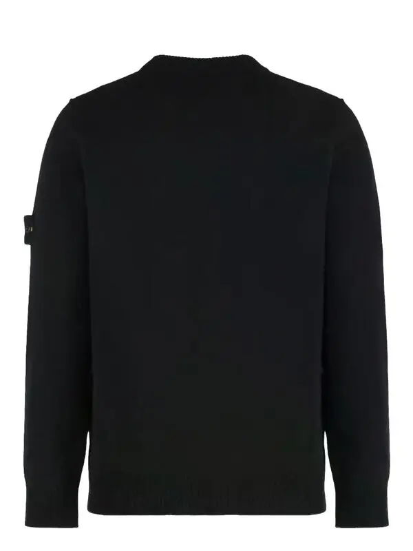 Stone Island Regular-fit Crew-neck Jumper With Ribbed Trims - Black