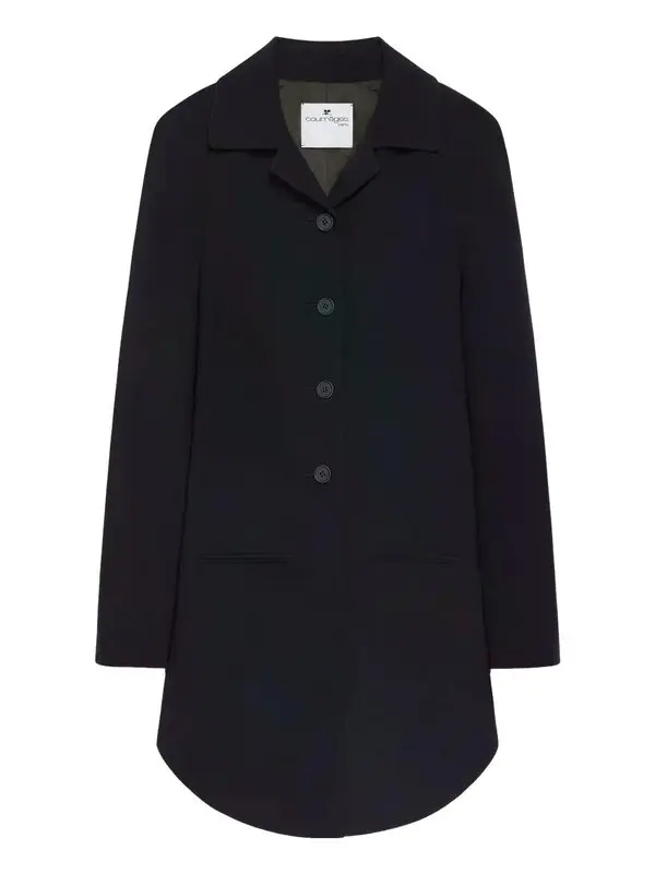 COURREGES Tailored Button-front Coat - Black