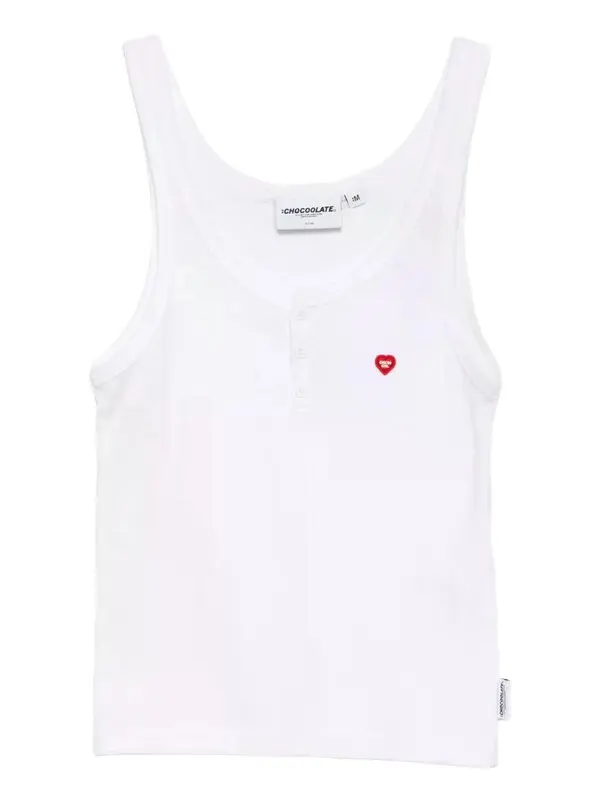 CHOCOOLATE Cotton Tank Top - White